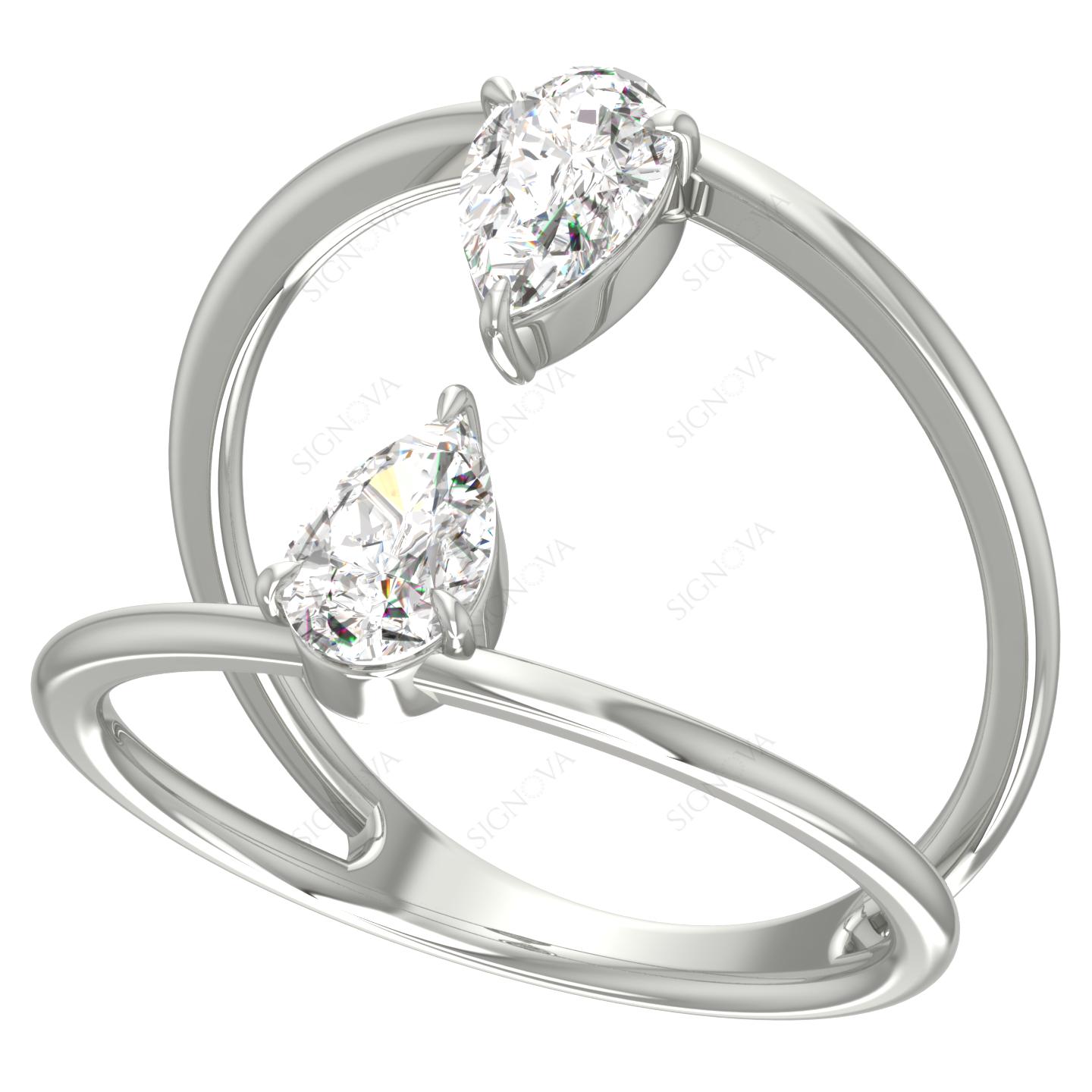 Pear Cut Twin Lab grown Diamond Ring – Signova