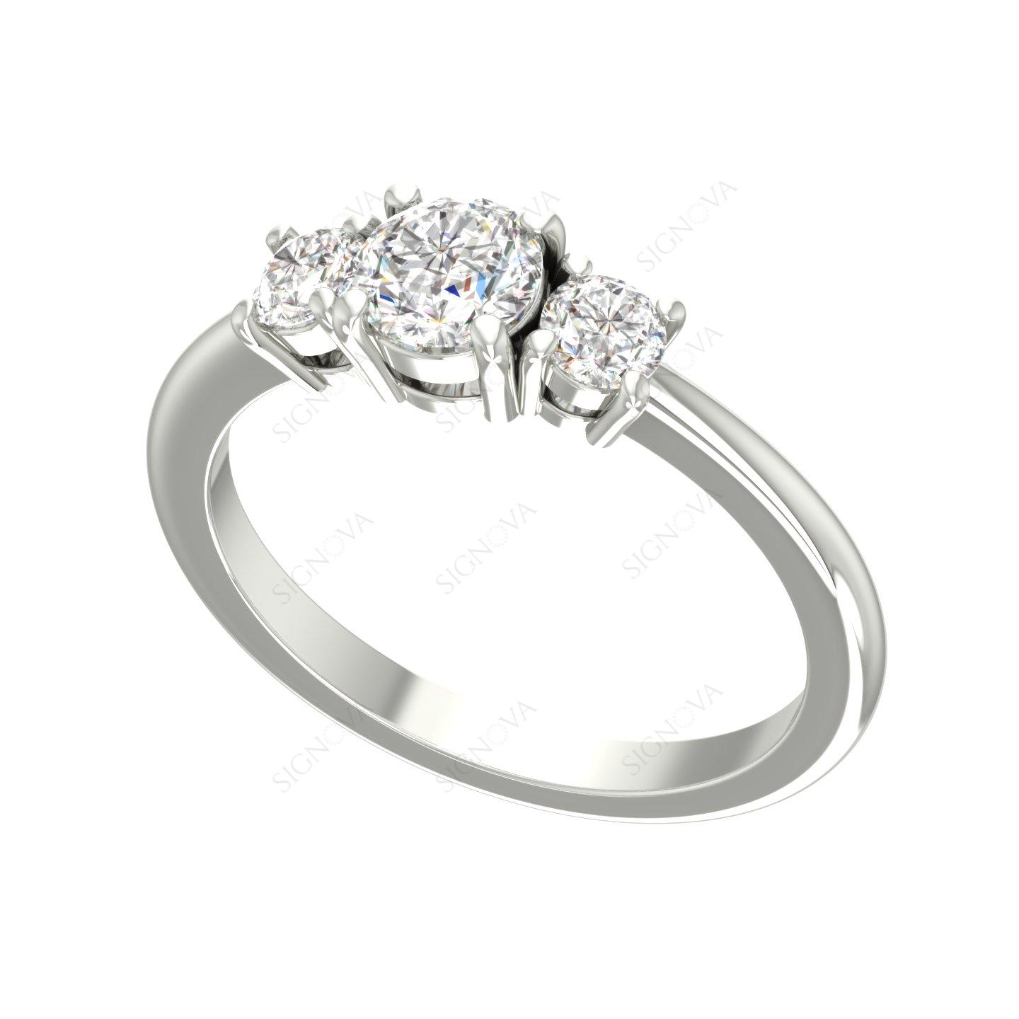 Classic Three-Stone Diamond Engagement Ring – Signova